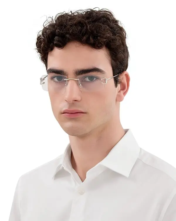 Cartier Rectangle Photochromic Sunglasses, 56mm - Silver