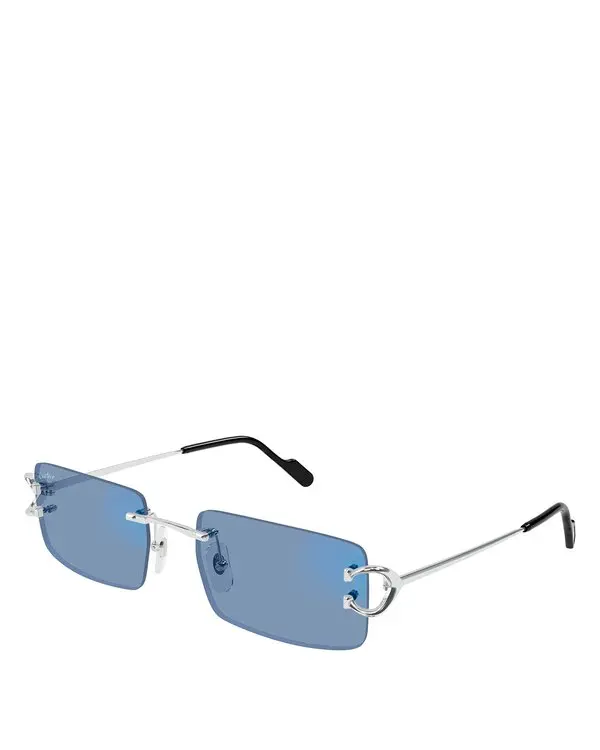 Cartier Rectangle Photochromic Sunglasses, 56mm - Silver