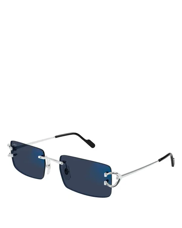 Cartier Rectangle Photochromic Sunglasses, 56mm - Silver