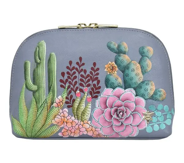 ANUSCHKA Anushcka Painted Leather Large Cosmetic Pouch - One-color