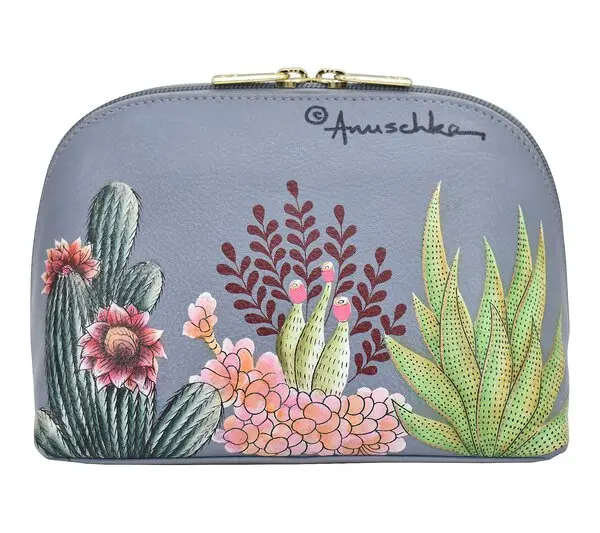 ANUSCHKA Anushcka Painted Leather Large Cosmetic Pouch