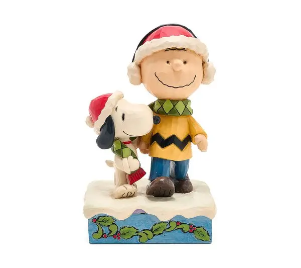 JIM SHORE 6' Charlie Brown & Snoopy Holding Hands - One-color