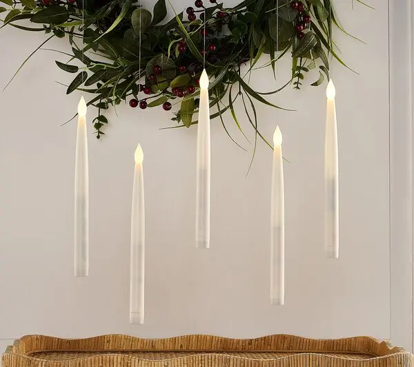 MARTHA STEWART As Is Set/15 Floating Taper Candlesw/remote - One-color
