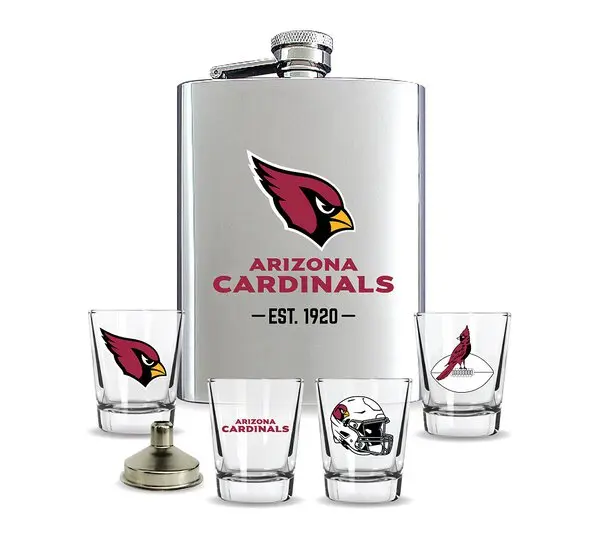 MOJO LICENSING Nfl Flask Set 1 Flask And 4 Sh Ot Glasses - One-color