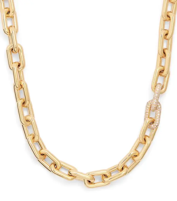 Shay Diamond Pavé Link Necklace - Gold