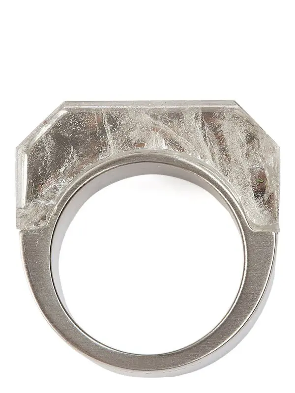 Rick Owens Double Crystal Ring - Grey