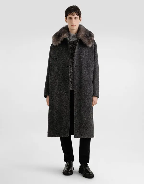 Dolce & Gabbana Wool Chevron Coat
