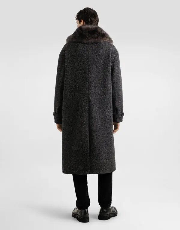 Dolce & Gabbana Wool Chevron Coat