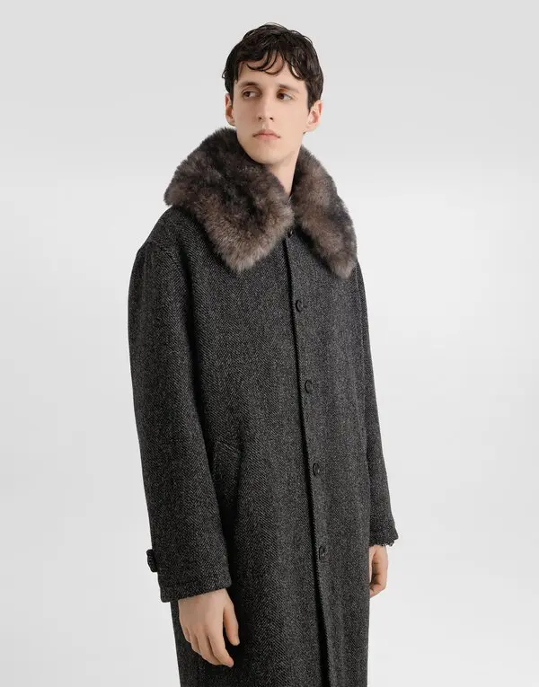 Dolce & Gabbana Wool Chevron Coat