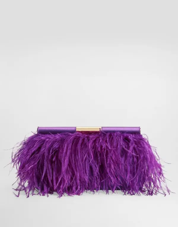 Dolce & Gabbana Marlene Satin And Feather Shoulder Bag
