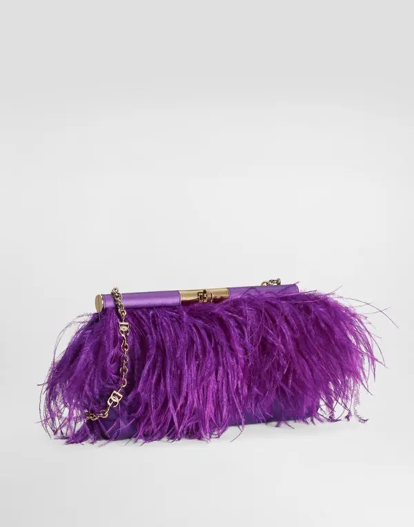 Dolce & Gabbana Marlene Satin And Feather Shoulder Bag
