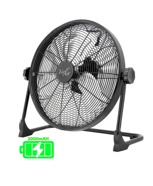 VIE AIR 16 Inch Rechargeable Indoor/outdoor Floor Fan - Black