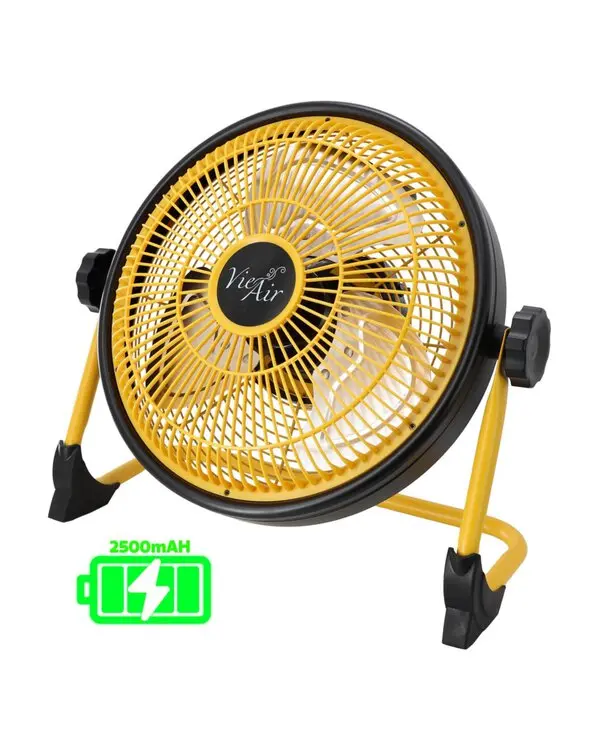 VIE AIR 12 Inch Rechargeable Indoor/outdoor Floor Fan - Yellow