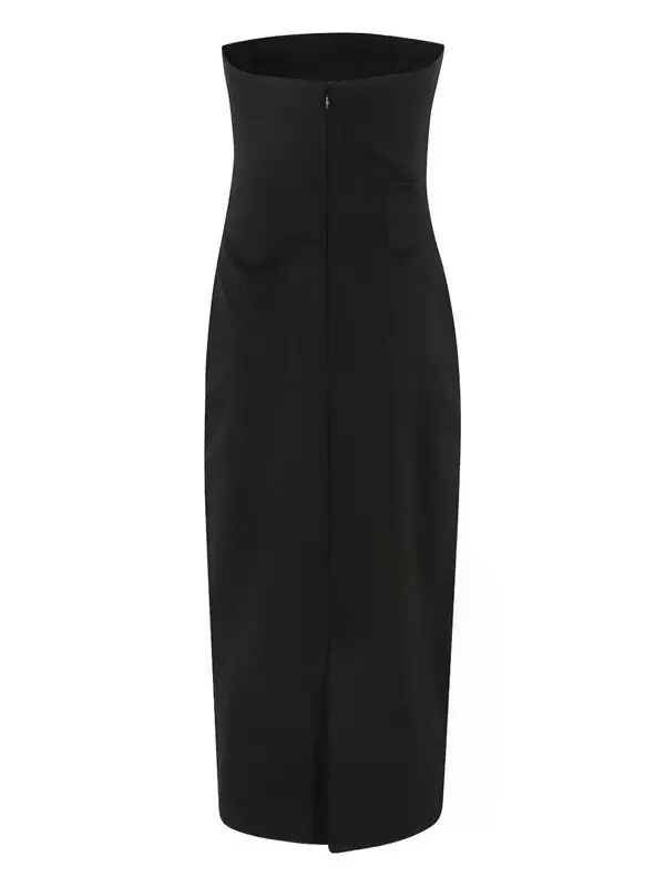 Staud Brooke Floral-embellished Strapless Midi Dress