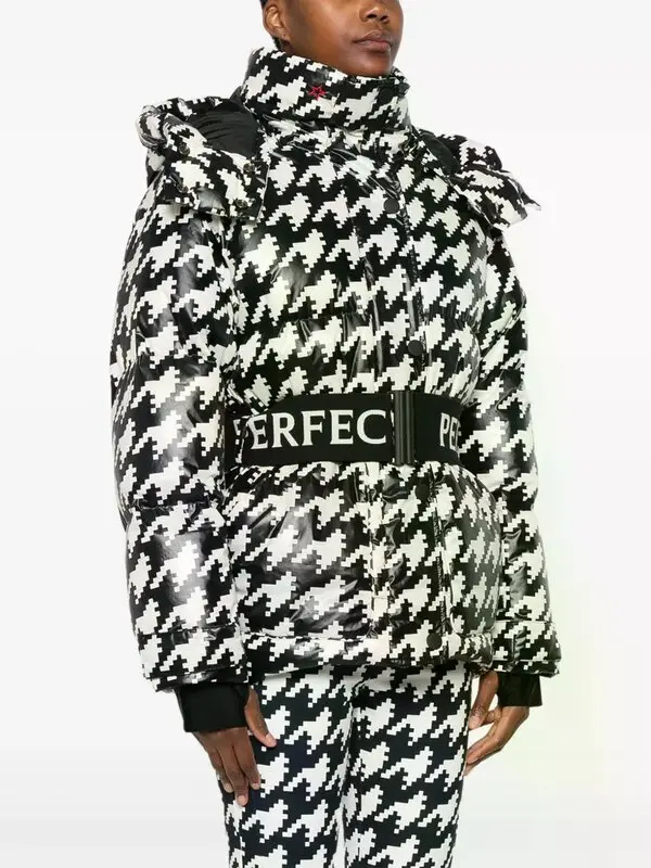 Perfect Moment Cortina Houndstooth Puffer Jacket With Belt