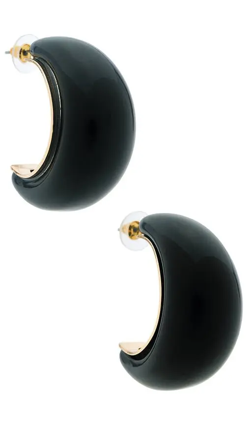 8 Other Reasons Addison Resin Hoop Earrings - Black