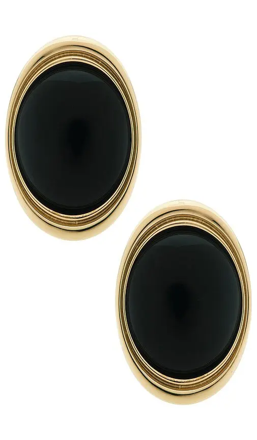 Retrofete Sanaa Drop Earrings - Gold & Black