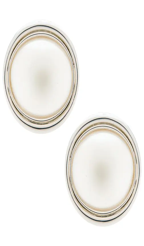 Retrofete Sanaa Earrings - Silver & Pearl
