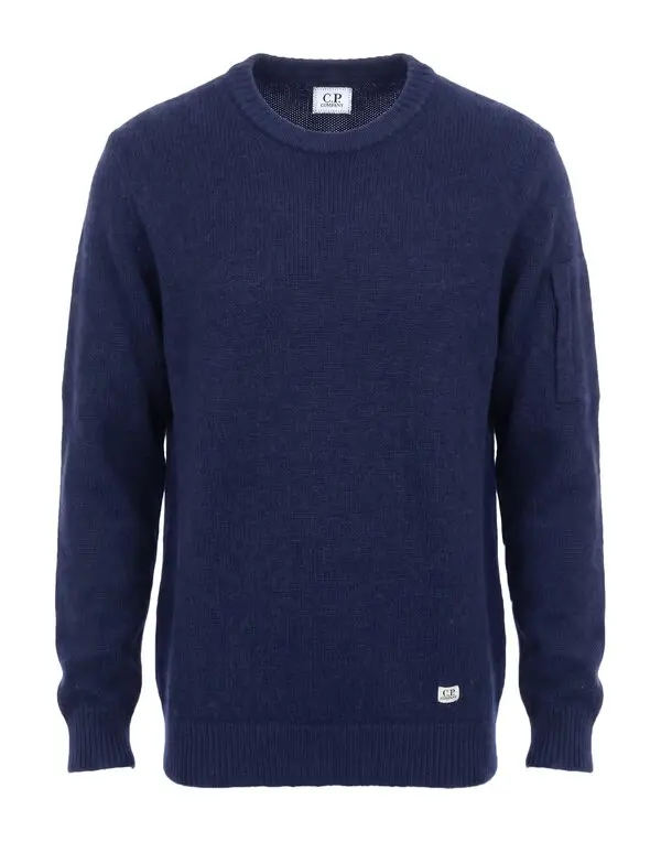 C.P. COMPANY Knitted Sweater With Zipper Pocket - Navy