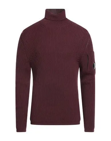 C.P. COMPANY Turtleneck In Virgin Wool And Polyester - Burgundy