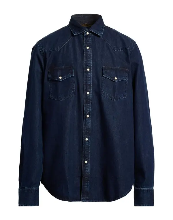MOORER Denim Shirt Size Cotton, Silk