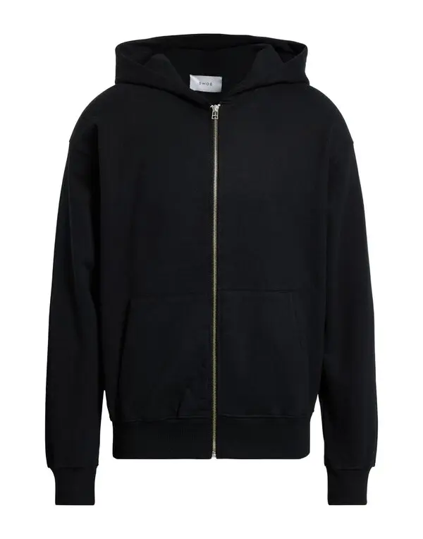 SHOE Solid Color Fleece Sweatshirt - Black
