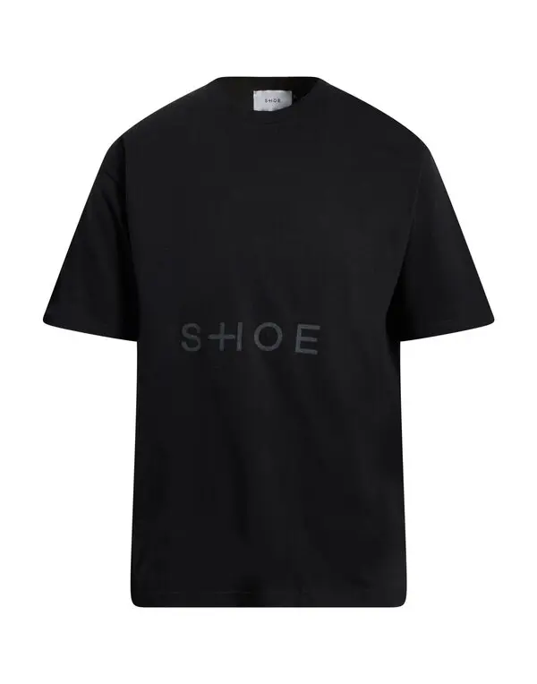 SHOE T-shirt Size Cotton, Polyester - Black