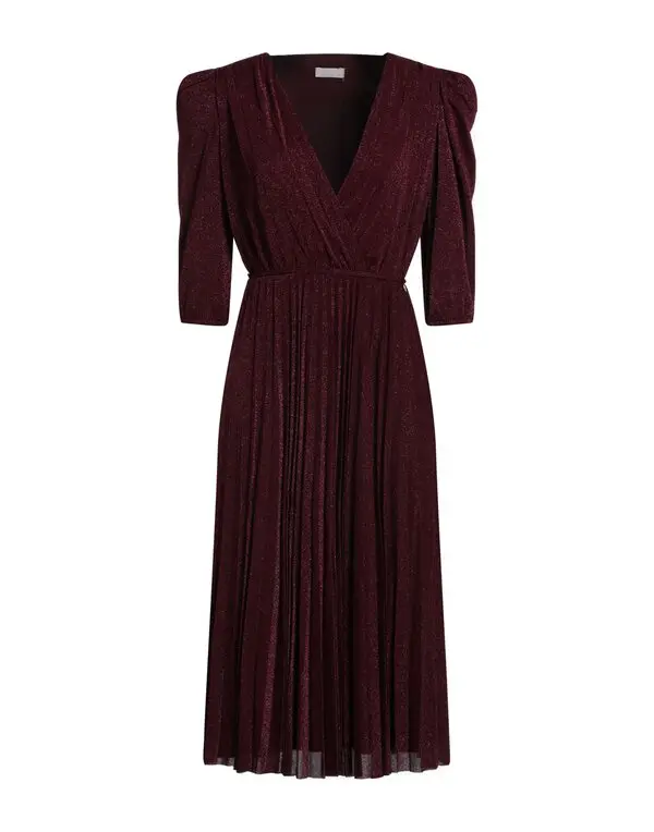 Liu Jo Pleated Metallic Midi Dress
