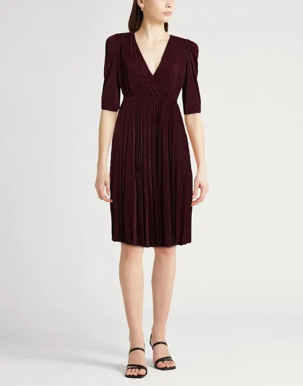 Liu Jo Pleated Metallic Midi Dress