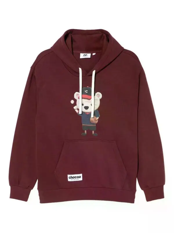 CHOCOOLATE Bear-print Hoodie - Red