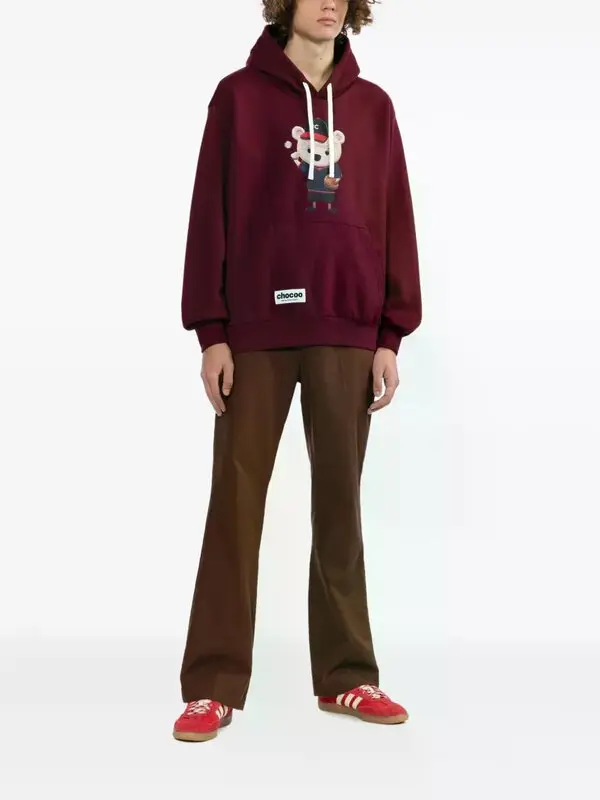 CHOCOOLATE Bear-print Hoodie - Red