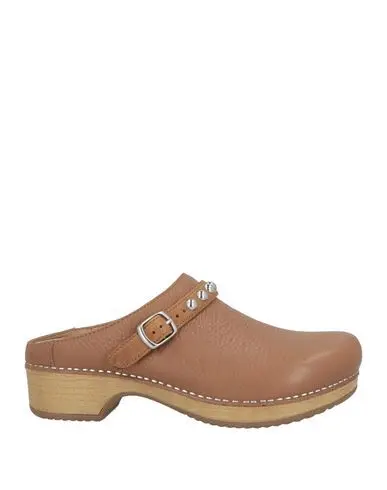 Dansko Leather Clogs With Studs And Buckle - Beige