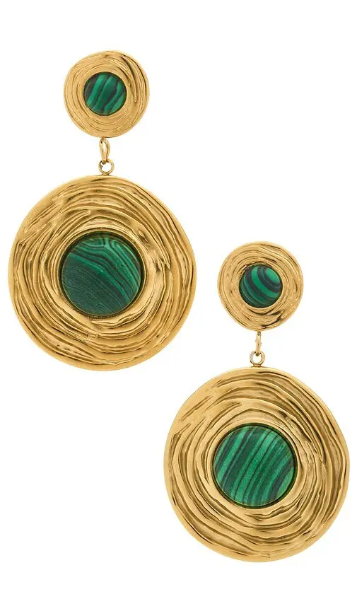 AMBER SCEATS Leona Drop Earrings - Green