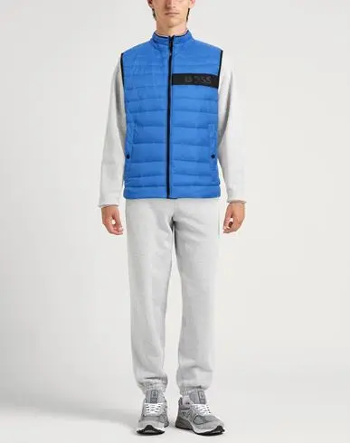 BOSS Quilted Shell Vest With Brand Logo - Blue