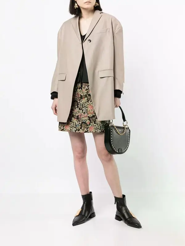 Rokh Single-breasted Asymmetric Blazer - Brown