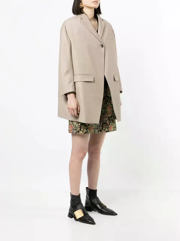 Rokh Single-breasted Asymmetric Blazer - Brown