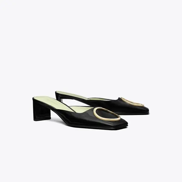 Tory Burch Ring Heeled Mule - Perfect Black/gold