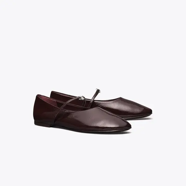 Tory Burch Gemini Link Mary Jane - Plum/silver