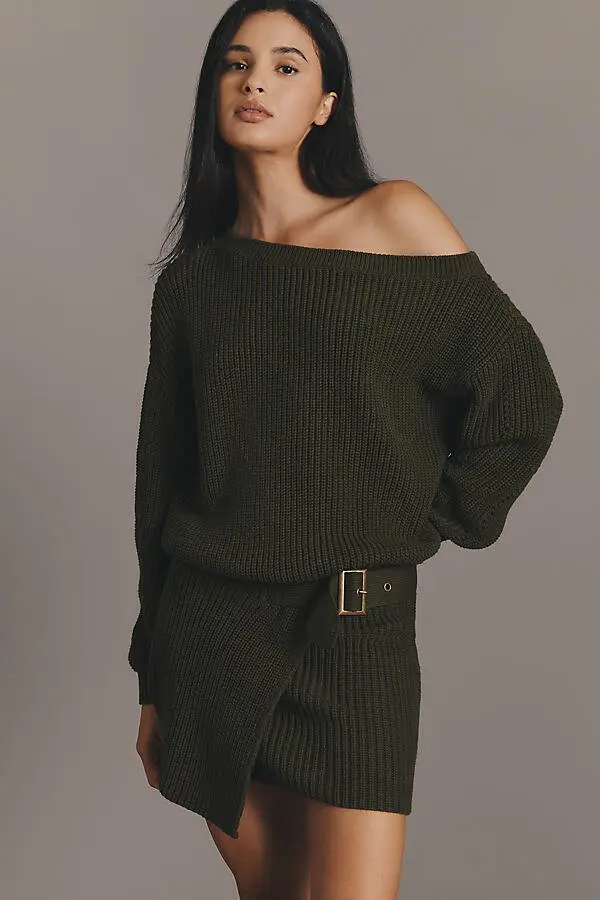 anthropologie green sweater dress NWT Maeve Anthropologie Green Strong Shoulder Sweater Knit Dress Size –  Queen City Resale main image 0