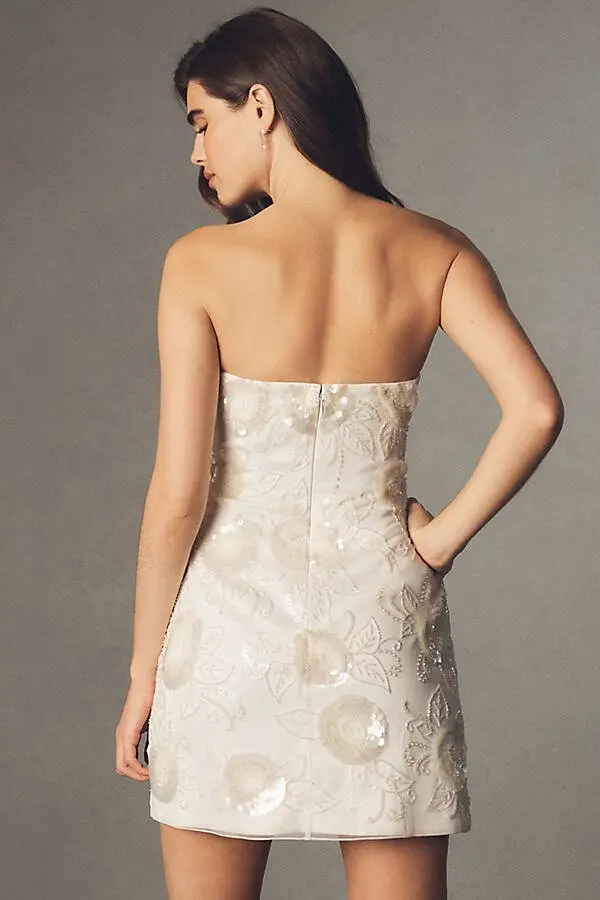 Bhldn Strapless Embellished Mini Dress