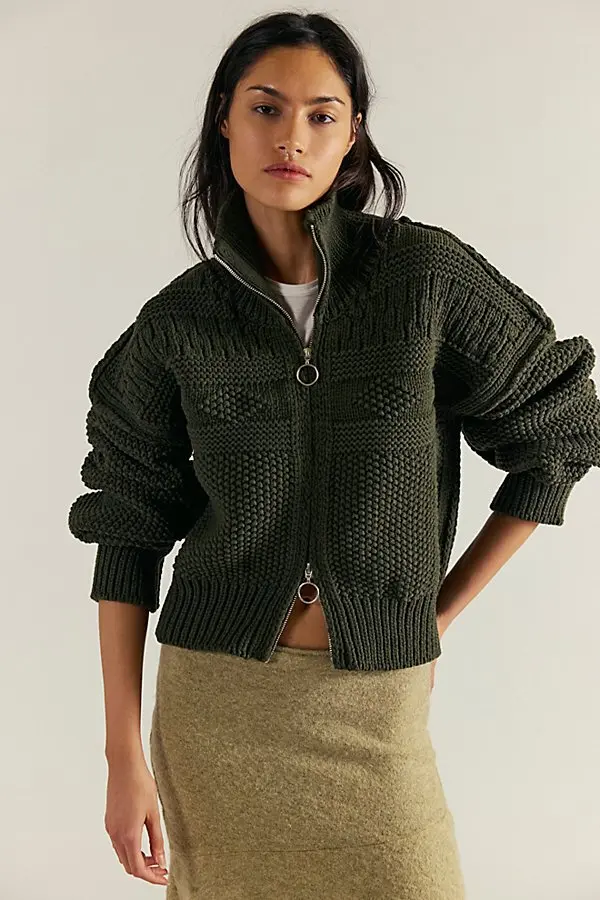 Free People We The Free Lil Lad Cardigan - Olive