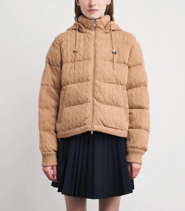 Polo Ralph Lauren Wool-cashmere Cable-knit Puffer Jacket
