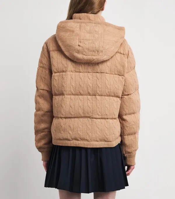 Polo Ralph Lauren Wool-cashmere Cable-knit Puffer Jacket