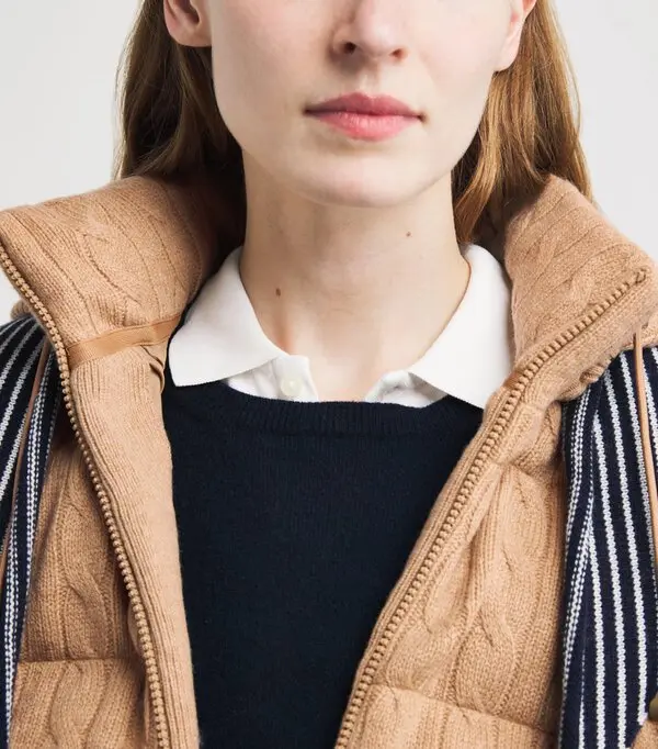 Polo Ralph Lauren Wool-cashmere Cable-knit Puffer Jacket
