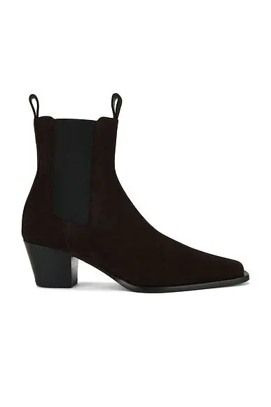 TOTEME Suede Chelsea Boots - Bark