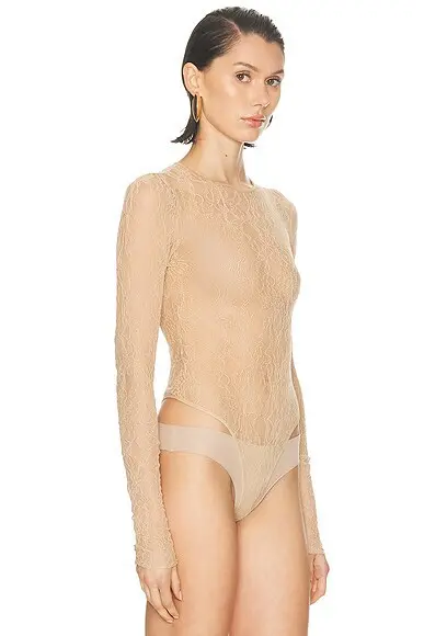 Wardrobe.NYC Lace Bodysuit - Khaki
