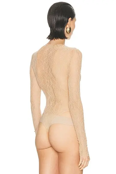 Wardrobe.NYC Lace Bodysuit - Khaki