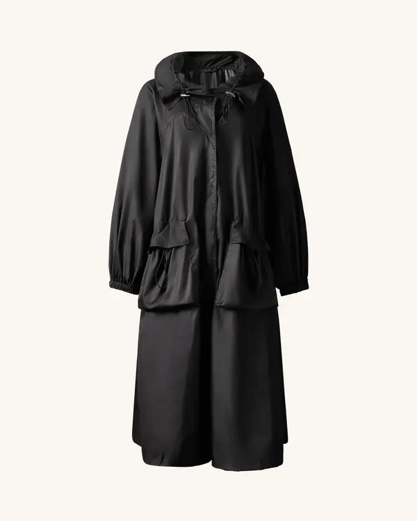 Perfect Moment Long Parachute Shell Jacket - Black