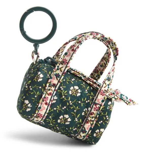 VERA BRADLEY Original Duffel Bag Charm Keychain - Green