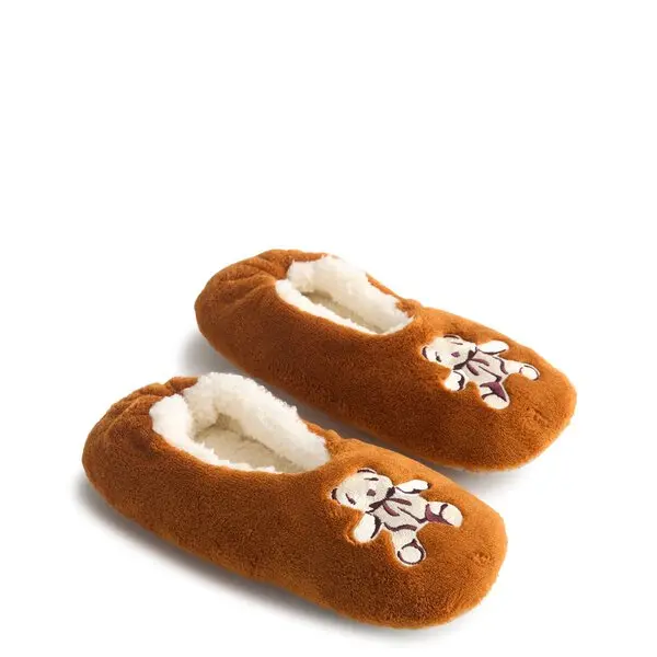 VERA BRADLEY Fleece Slipper Socks - Brown